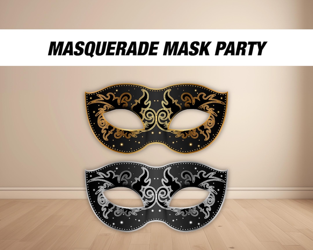 Masquerade Gold Silver, Mask Cutout, Masquerade Prop, Mardi Gras, Mardi ...