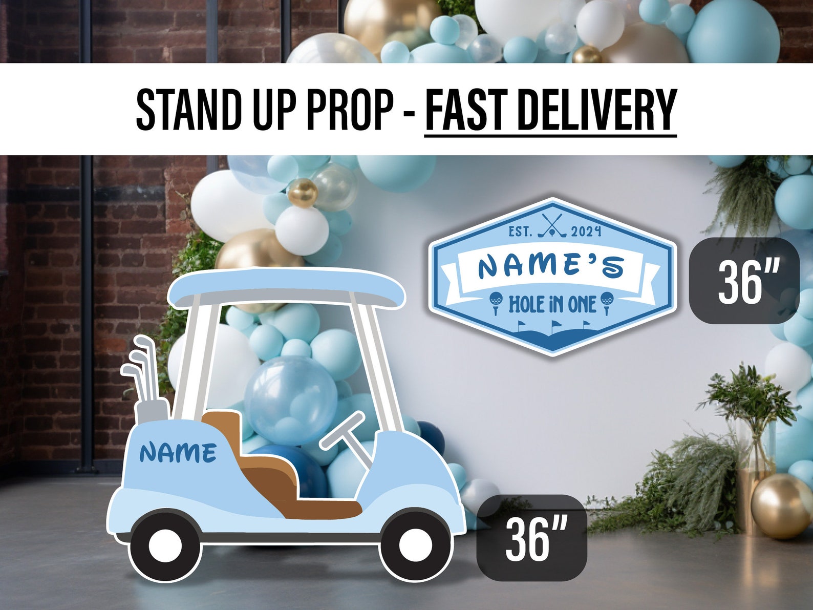 Baby Blue Golf Cutout Golf Party Birthday Decor, Cut Out, Lawn Signs ...