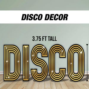 Disco Letter Cutout Decor Disco Themed, 90s 80s Party, Groovy Lawn ...