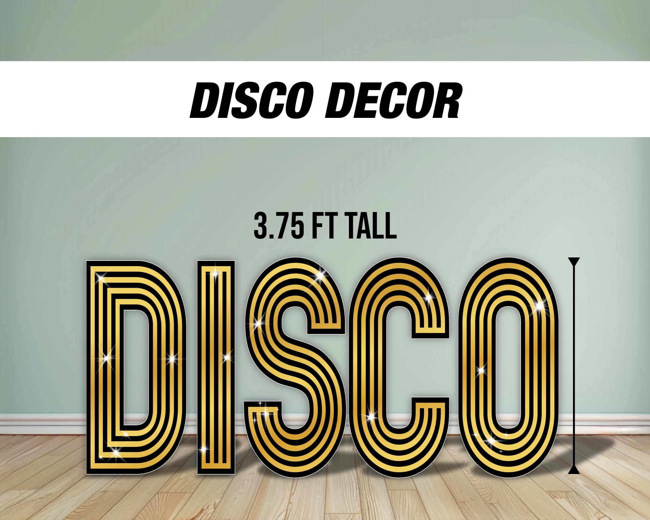 Disco Letter Cutout Decor Disco Themed, 90s 80s Party, Groovy Lawn ...