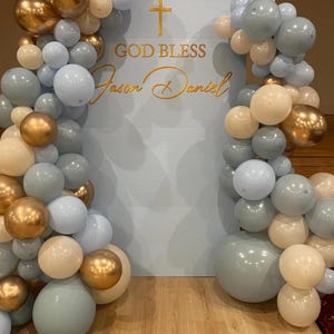 God Bless Arch Backdrop Christening Baptism Arch Backdrop, With Stands ...