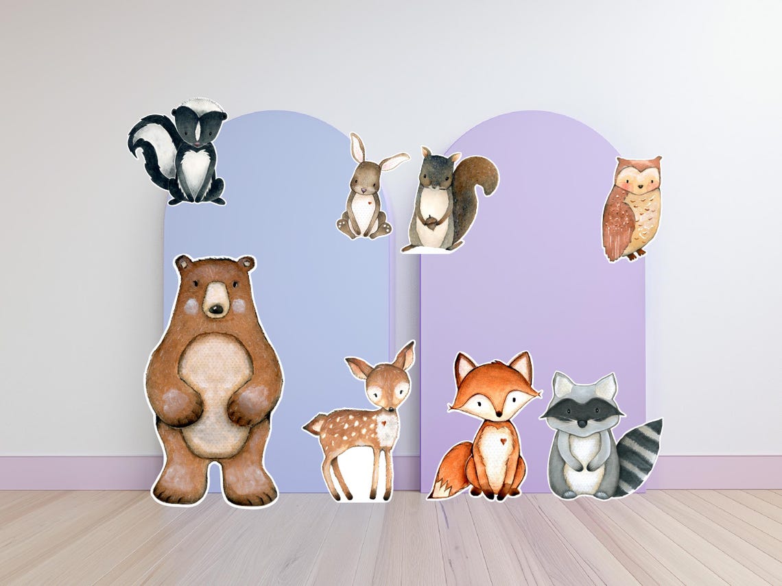 Woodland Cutouts Forest Animals Cute Forest Watercolors Centerpieces ...