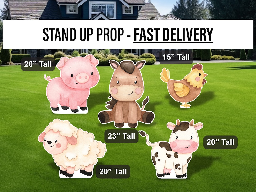 Farm Animal Cutouts Cute Watercolor Farm Cutouts Centerpieces Farm ...