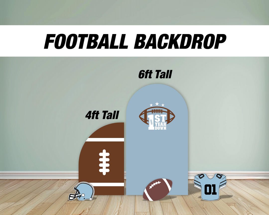 Football First Year Down Backdrop Football Themed Panel Backdrop With ...