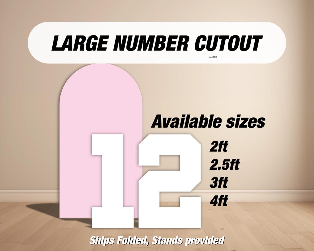 BIG Number Cutouts, White Numbers, White Letters, Birthday Number ...