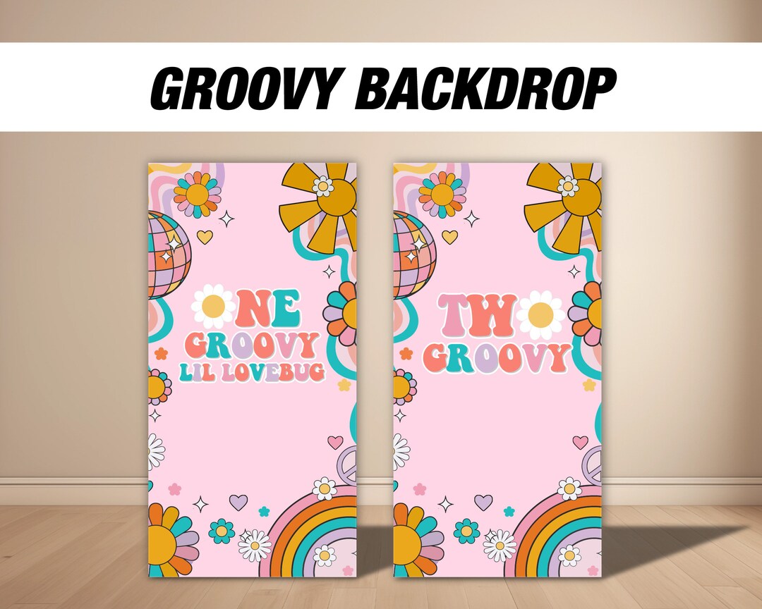 TWO Groovy Arch Backdrop With Stands, Groovy One Birthday Party, Daisy ...