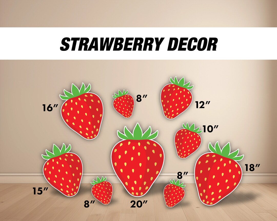 Strawberry Cutouts, Strawberry Decoration Babyshower Strawberry Themed ...
