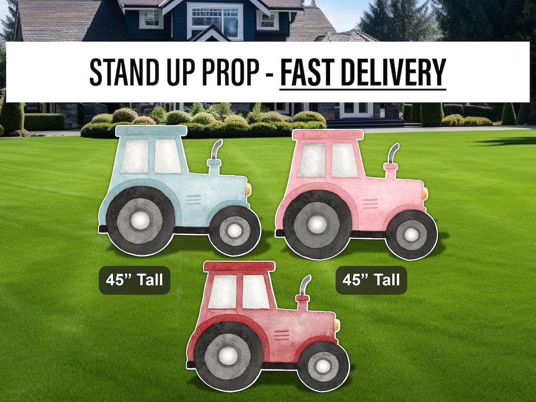 BIG Tractor Farm Tractor Cutouts Cute Watercolor Farm Cutouts ...