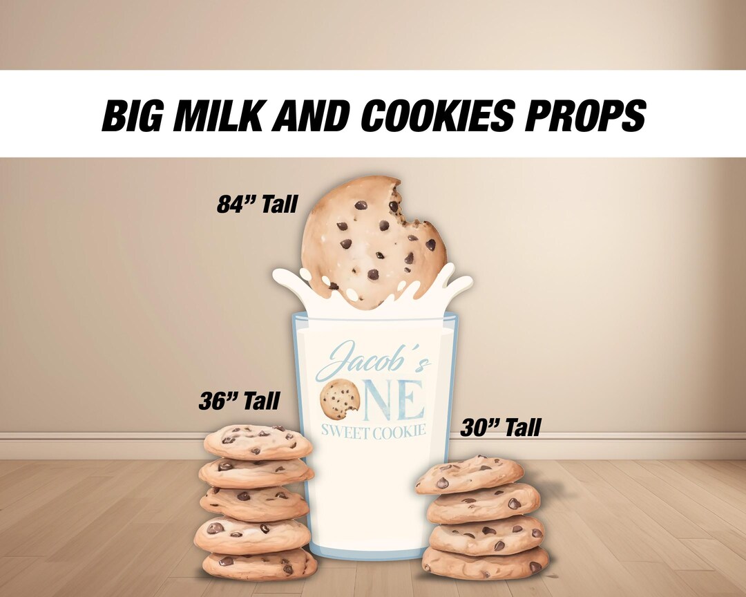 One Sweet Cookie Backdrop Props Decorations, Decor, Milk and Cookies ...