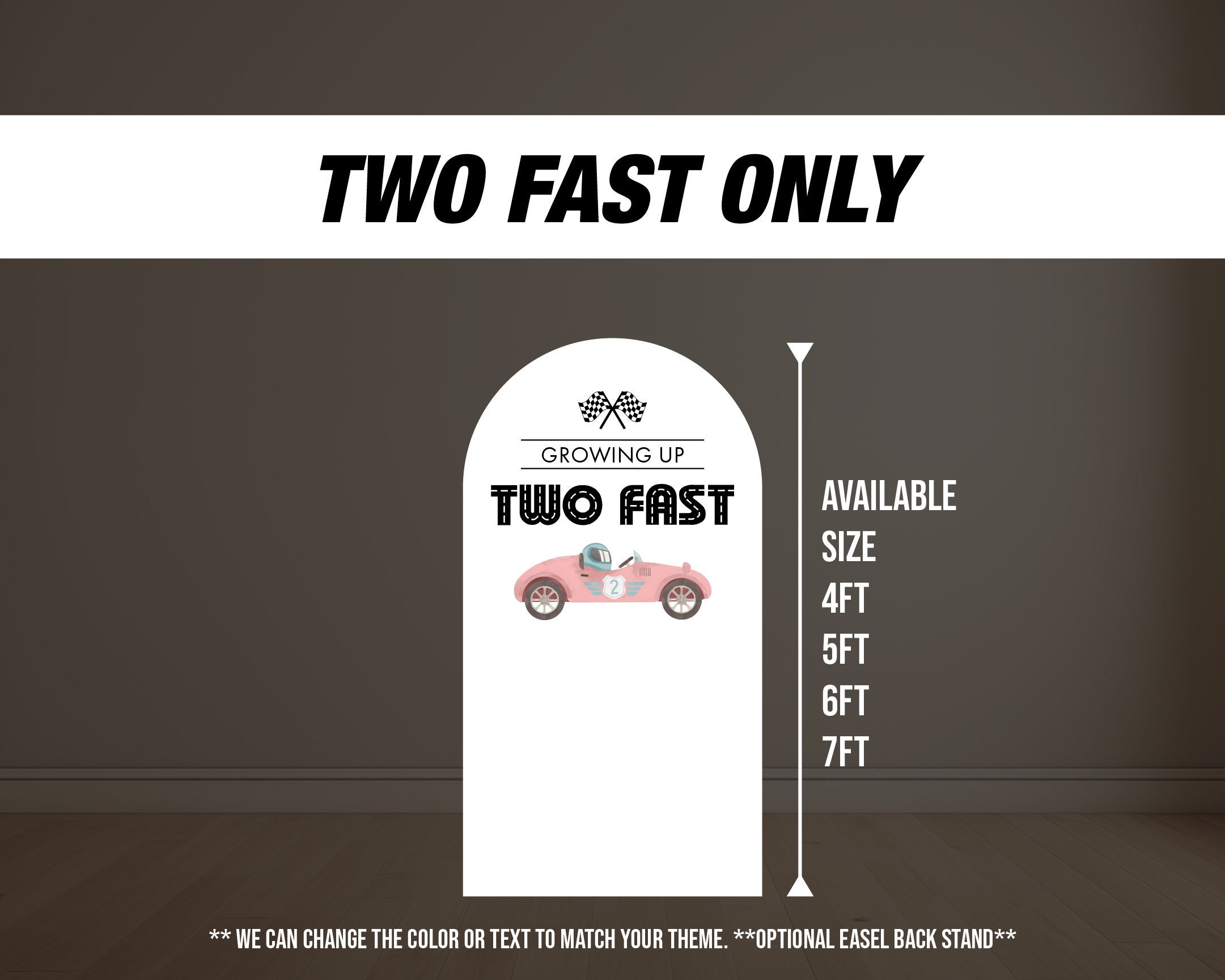 Two Fast Backdrop Birthday With Stands. 2 Fast 2 Curious Retro Car ...