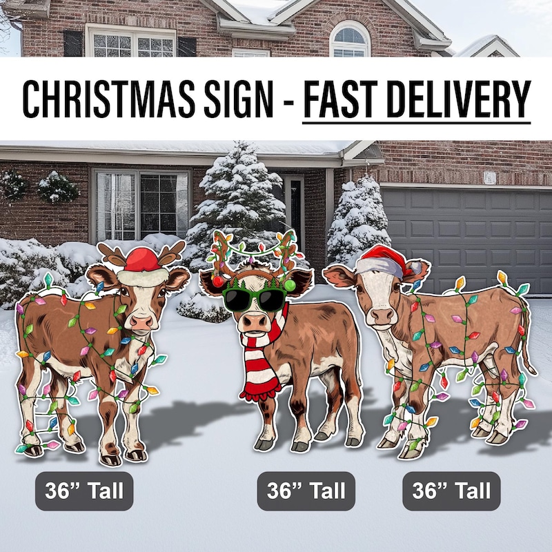 Highland Cow Lighted Yard Decor - Etsy