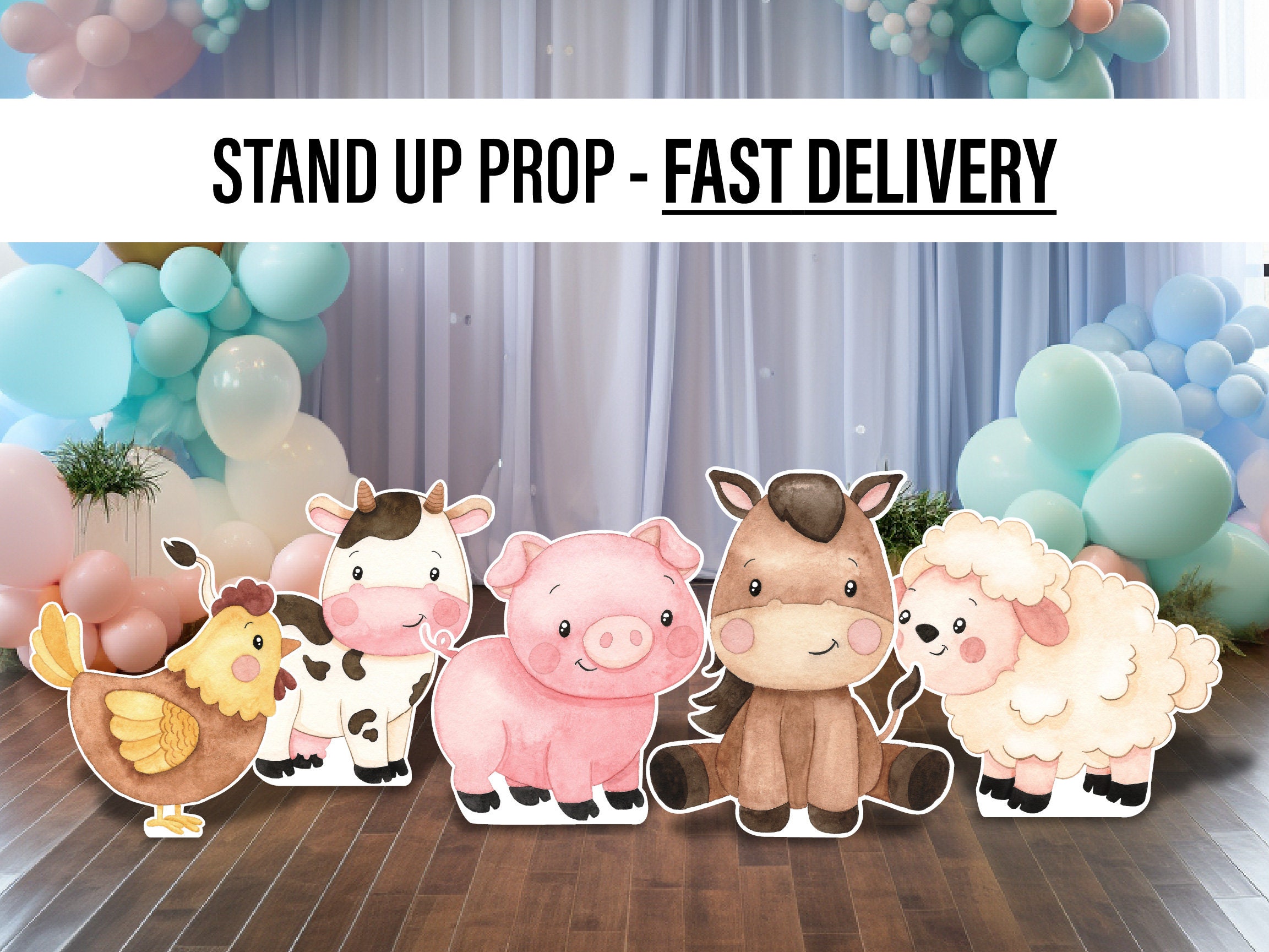 Farm Animal Cutouts Cute Watercolor Farm Cutouts Centerpieces Farm ...
