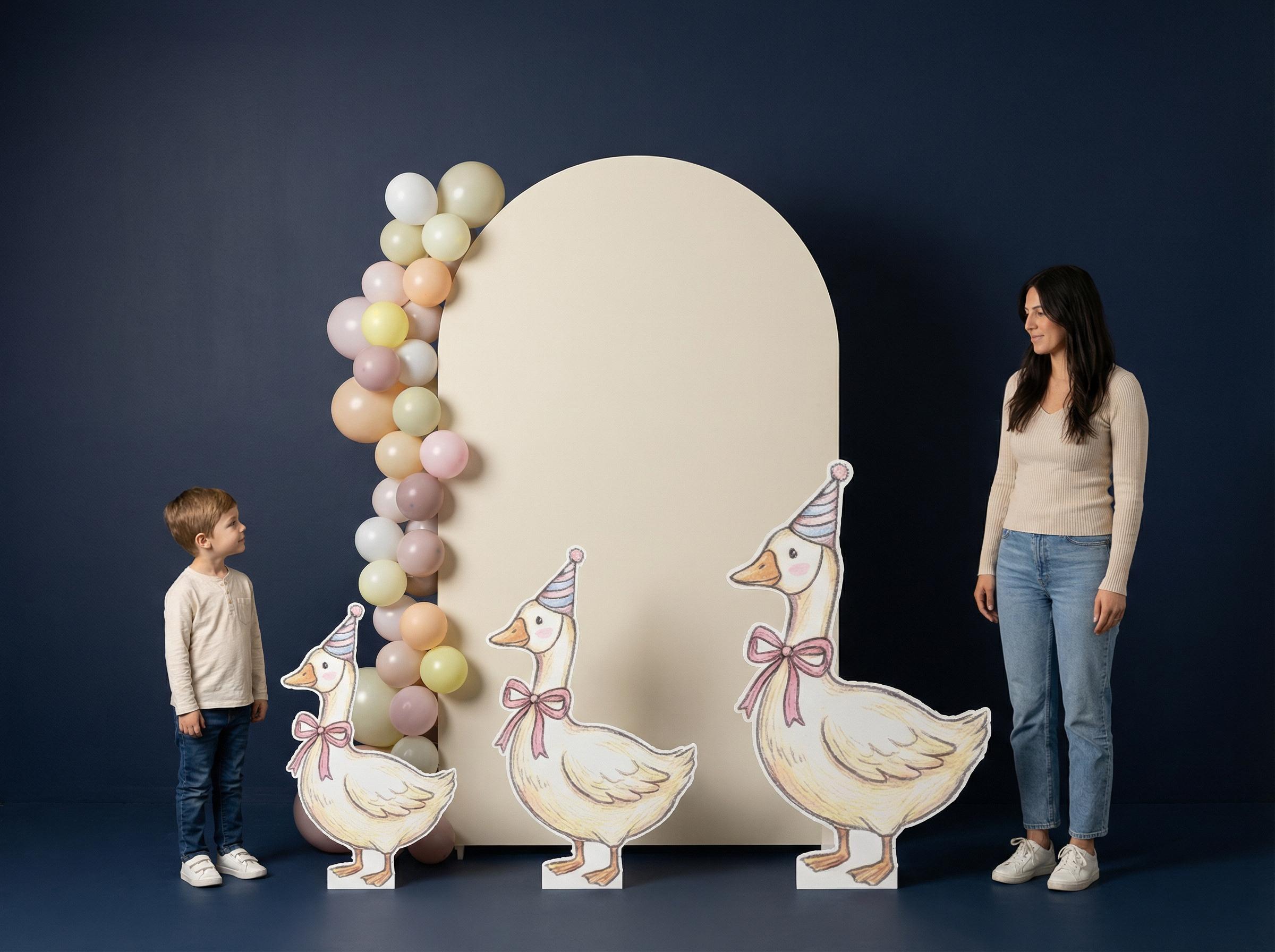 One Silly Goose Cutouts Goose Theme Backdrop Birthday Watercolor ...