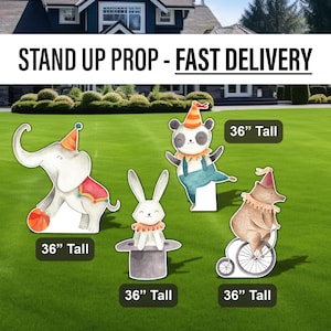 Circus Animal Cutouts Circus Theme Watercolor Birthday Cutouts ...