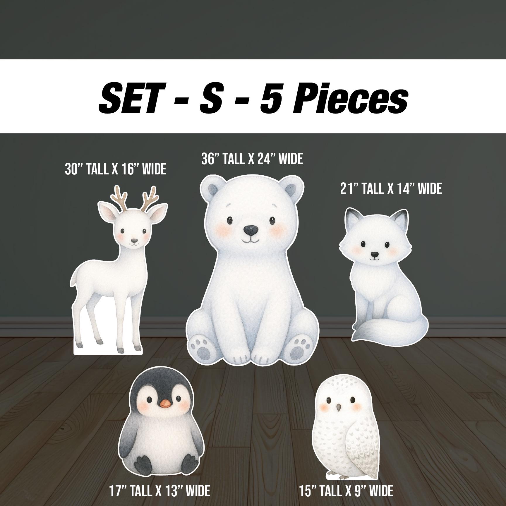 Winter Wonderland Animal Cutouts for Birthday & Baby Shower Decorations ...