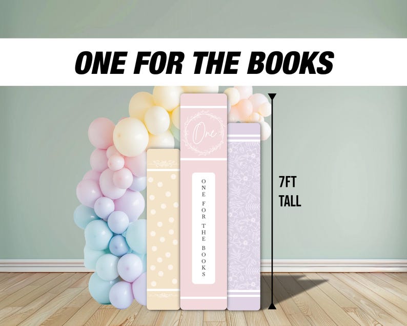 One for the Books Backdrop Book Themed Panel Backdrop With Stands, Book ...