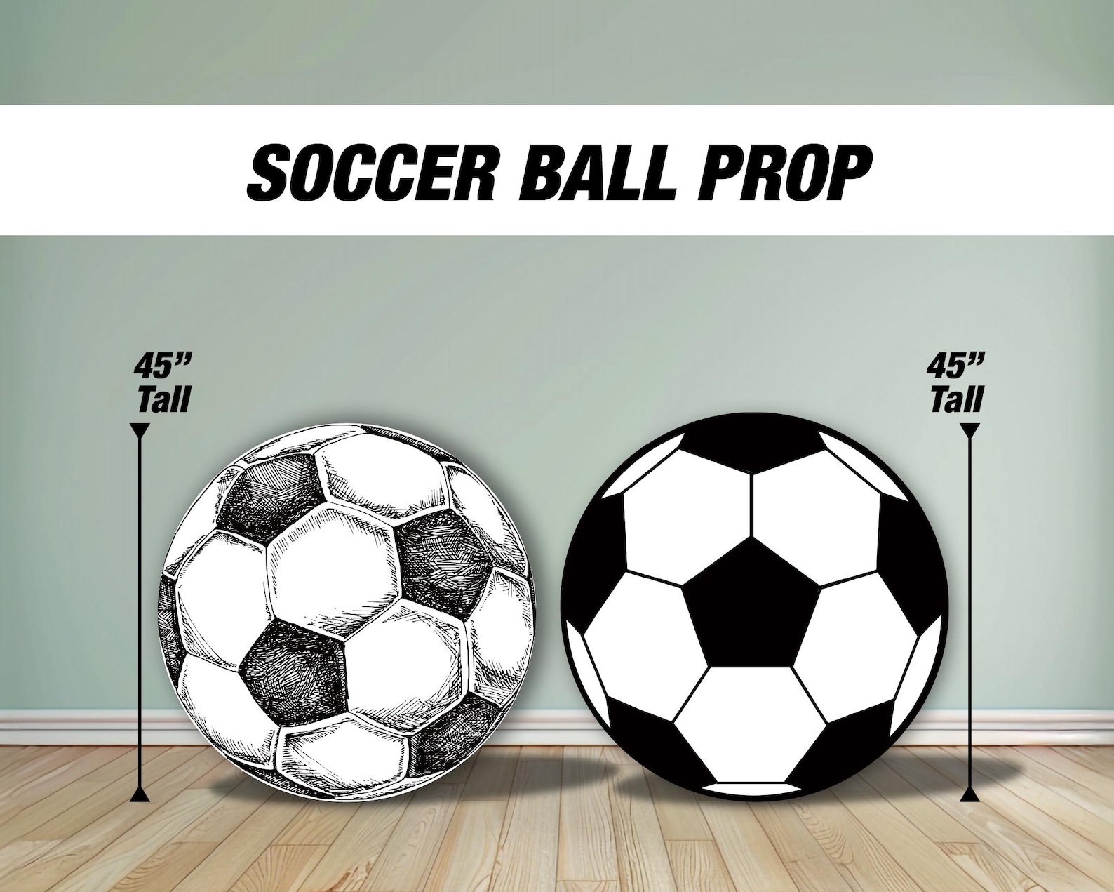 Big Soccer Ball Prop Cutout Soccer Themed Panel Backdrop With Stands ...