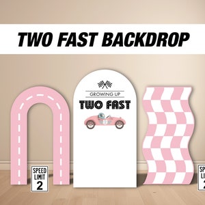 Two Fast Backdrop Birthday With Stands. 2 Fast 2 Curious Retro Car ...