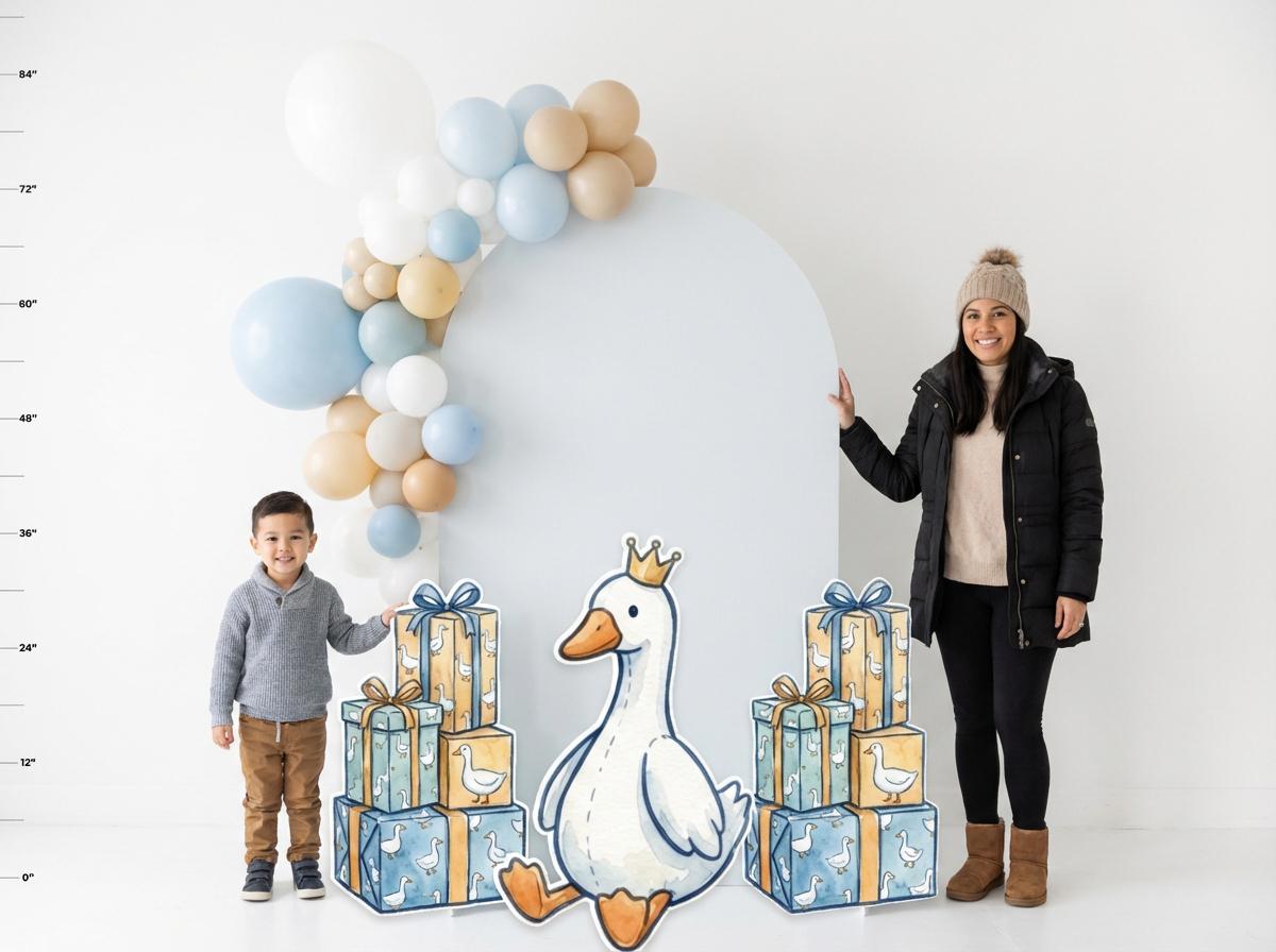 One Silly Goose Cutouts Goose Theme Backdrop Birthday Watercolor ...