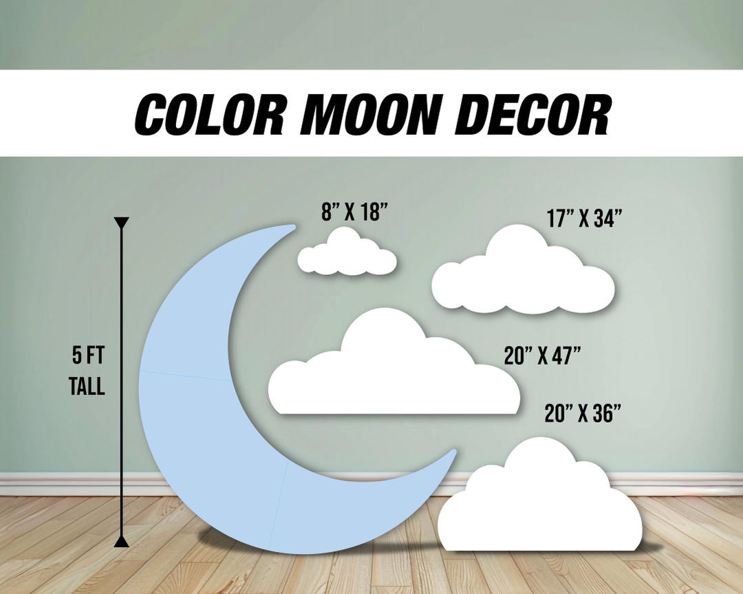 Moon Backdrop Moon Cutout Decorations, Outerspace Themed Birthday Moon ...