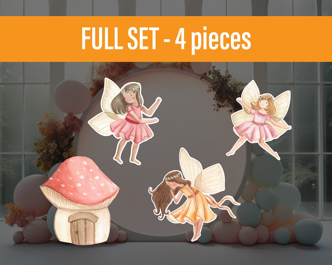 Fairy Watercolor Decoration Cutout Fairy Birthday Whimsical Party Decor ...
