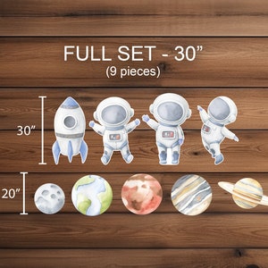 Cute Baby Astronaut Cutouts Watercolor Outerspace Cutouts Centerpieces ...
