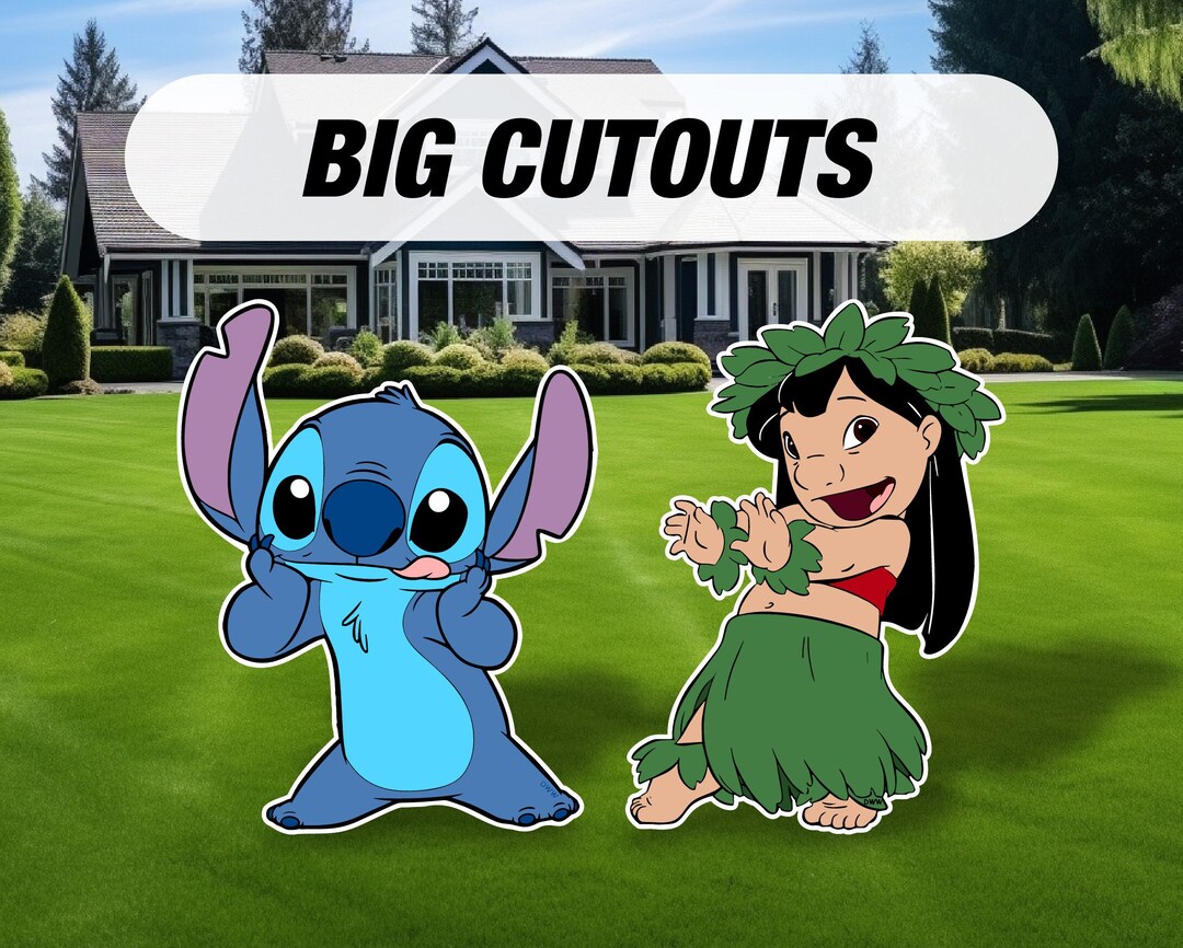 Lilo & Stitch Cutout Yard Sign, Lawn Sign, Centerpieces, Backdrop Party ...