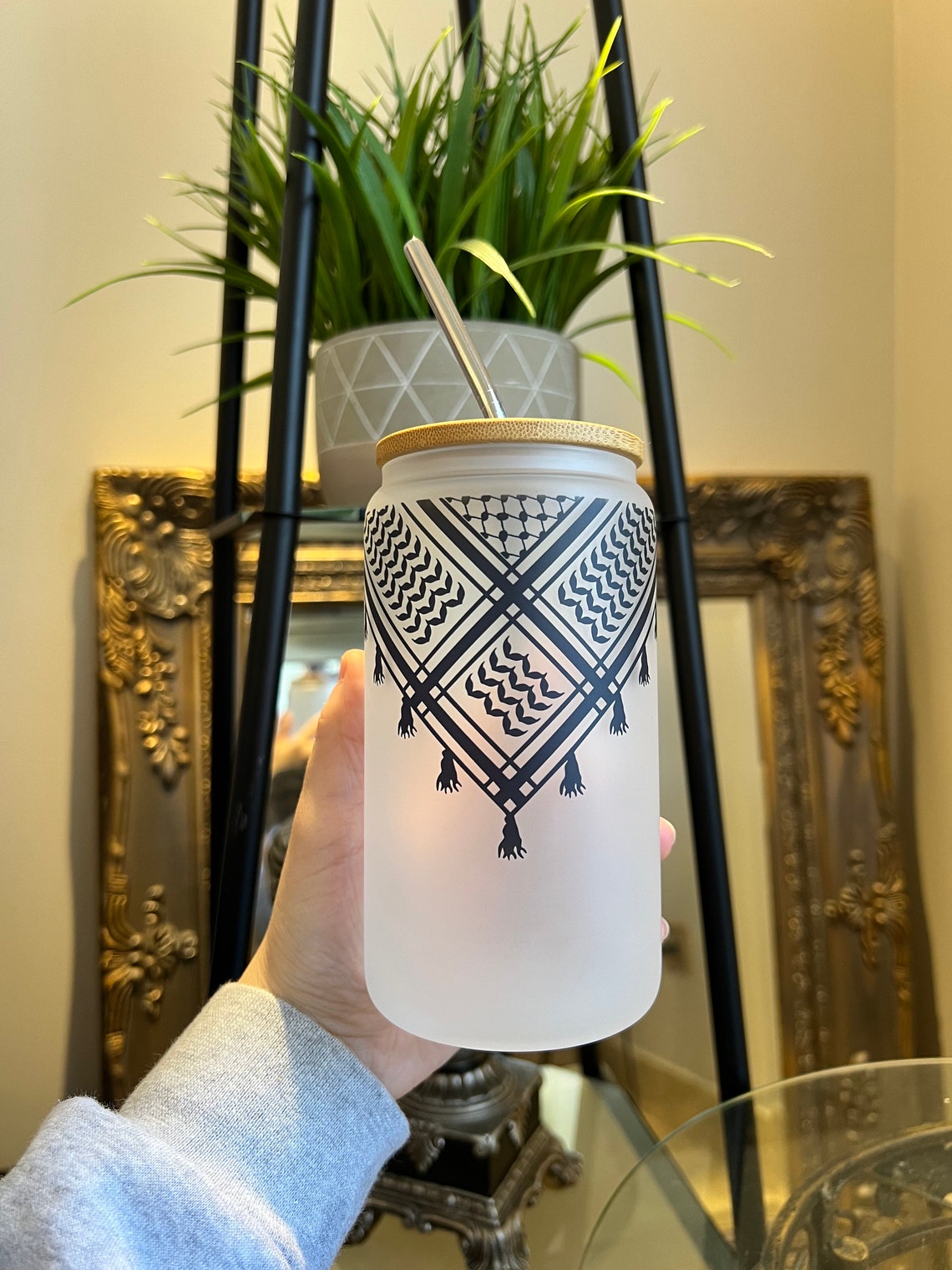 Palestine Mug Kuffiya Design Palestine Tumbler - Etsy