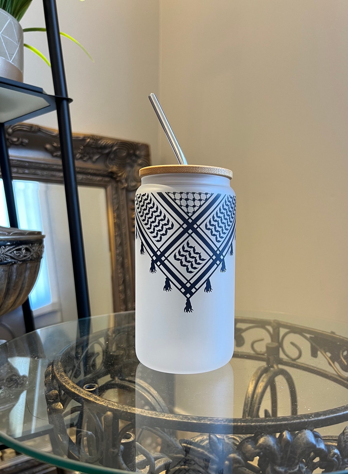 Palestine Mug Kuffiya Design Palestine Tumbler - Etsy