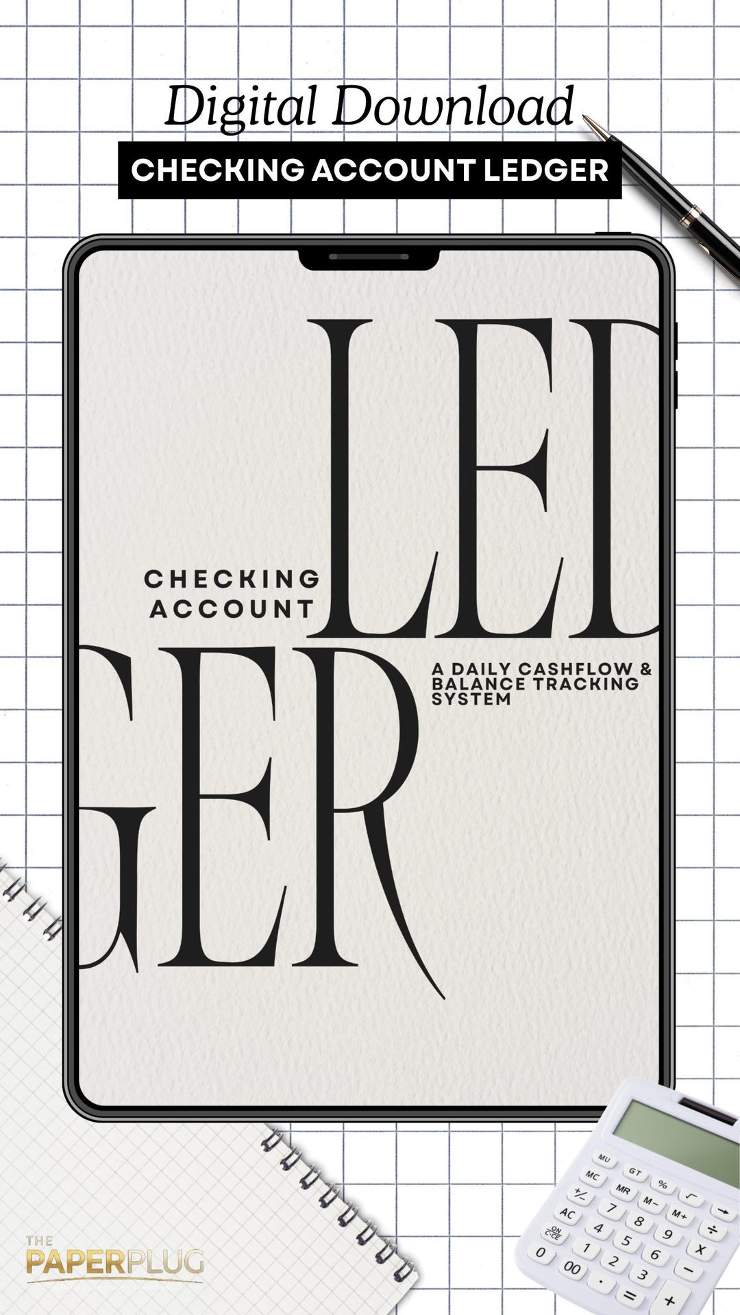 Checking Account Ledger | Expense Tracker & Cashflow Log | Printable ...