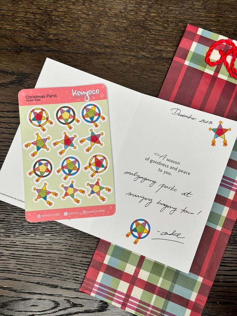 Filipino Parol Christmas Lantern Sticker Sheet Holiday Card Gift Labels ...