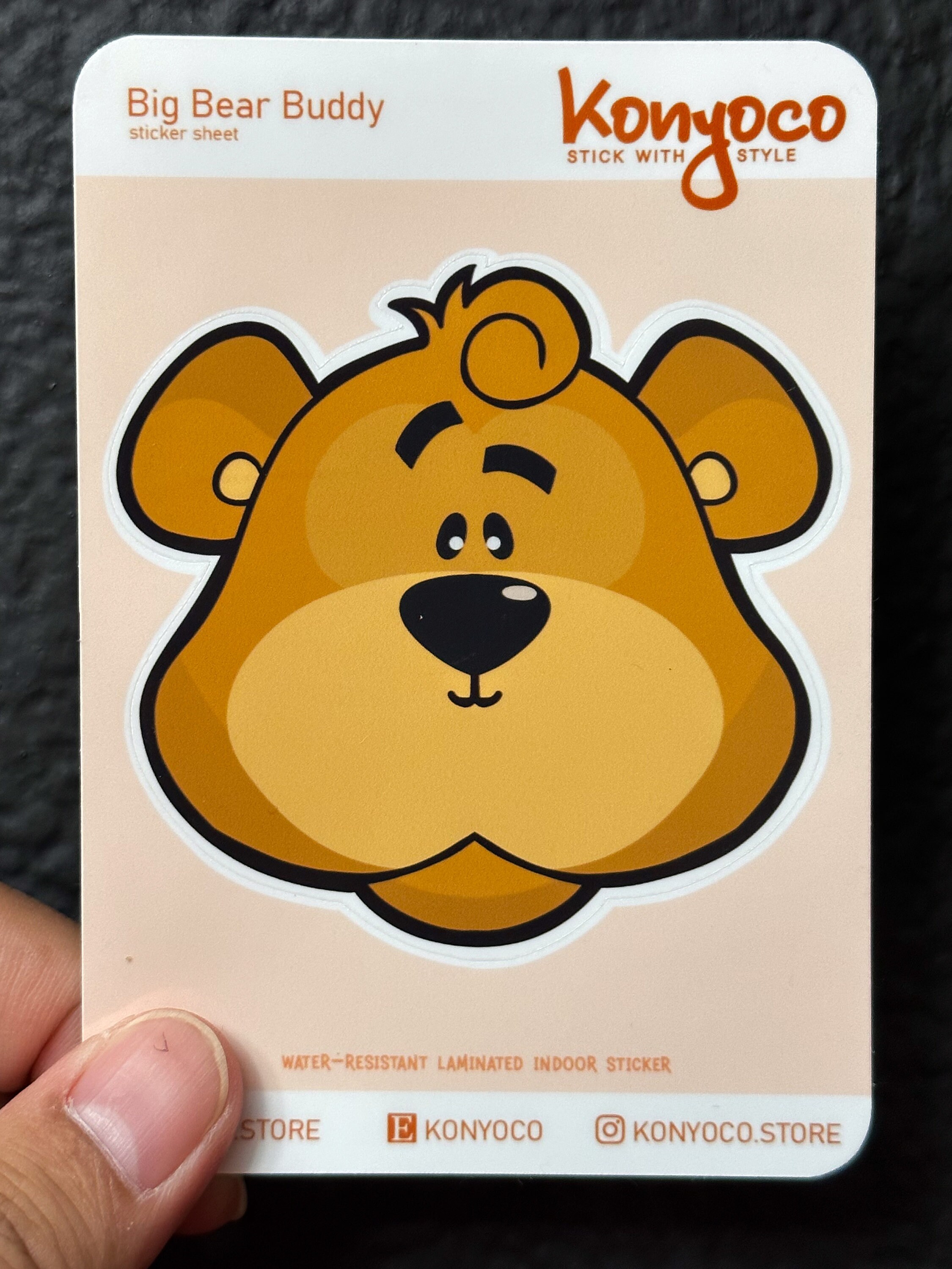 Big Bear Cub Buddy Laminated Vinyl Indoor Sticker - Etsy