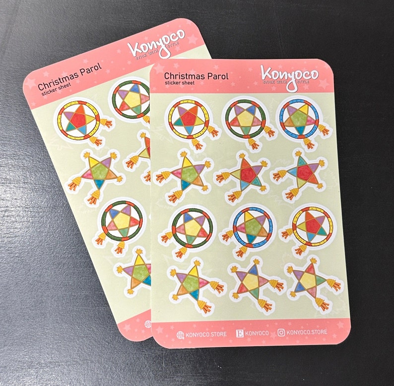 Filipino Parol Christmas Lantern Stickers: Holiday Card Labels (2 ...
