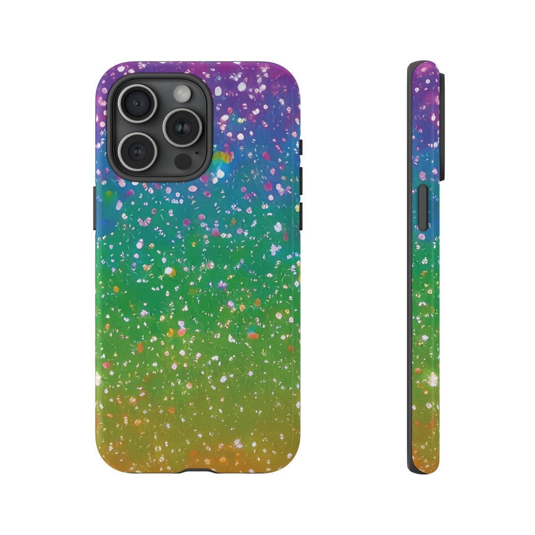 Rainbow Colored Glitter Pattern Tough Cases Apple iPhone Samsung Galaxy ...