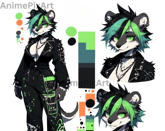 EXCLUSIVE 1x Fursona Adopt : Chronos Furry Adopt Reference Sheet, Furry ...