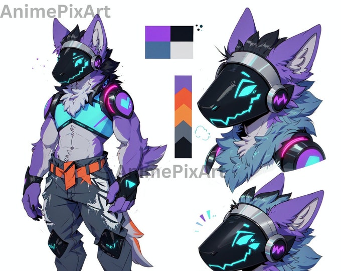 EXCLUSIVE 1x Fursona Adopt Limited Edition: Ionspark - Furry Adopt Reference Sheet, Limited ...
