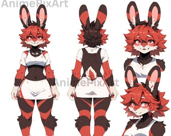 EXCLUSIVE 1x Fursona Adopt Limited Edition: Brysara Furry Adopt Reference Sheet Limited Edition ...