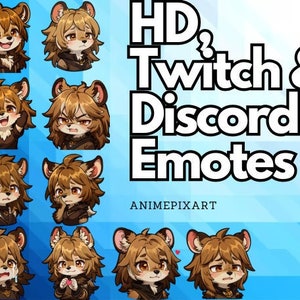 Chibi Hyena Furry Twitch Emotes - Set of 10 - Cute Furry Twitch Emotes ...