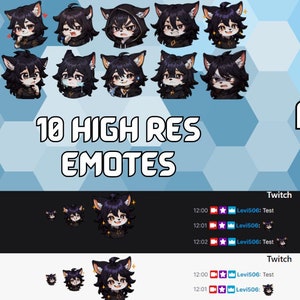 Chibi Black Wolf Furry Twitch Emotes - Set of 10 - Cute Furry Twitch ...