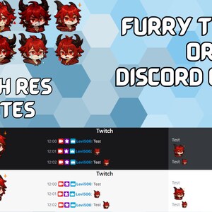 Chibi Red Dragon Furry Twitch Emotes - Set of 10 - Cute Furry Twitch ...