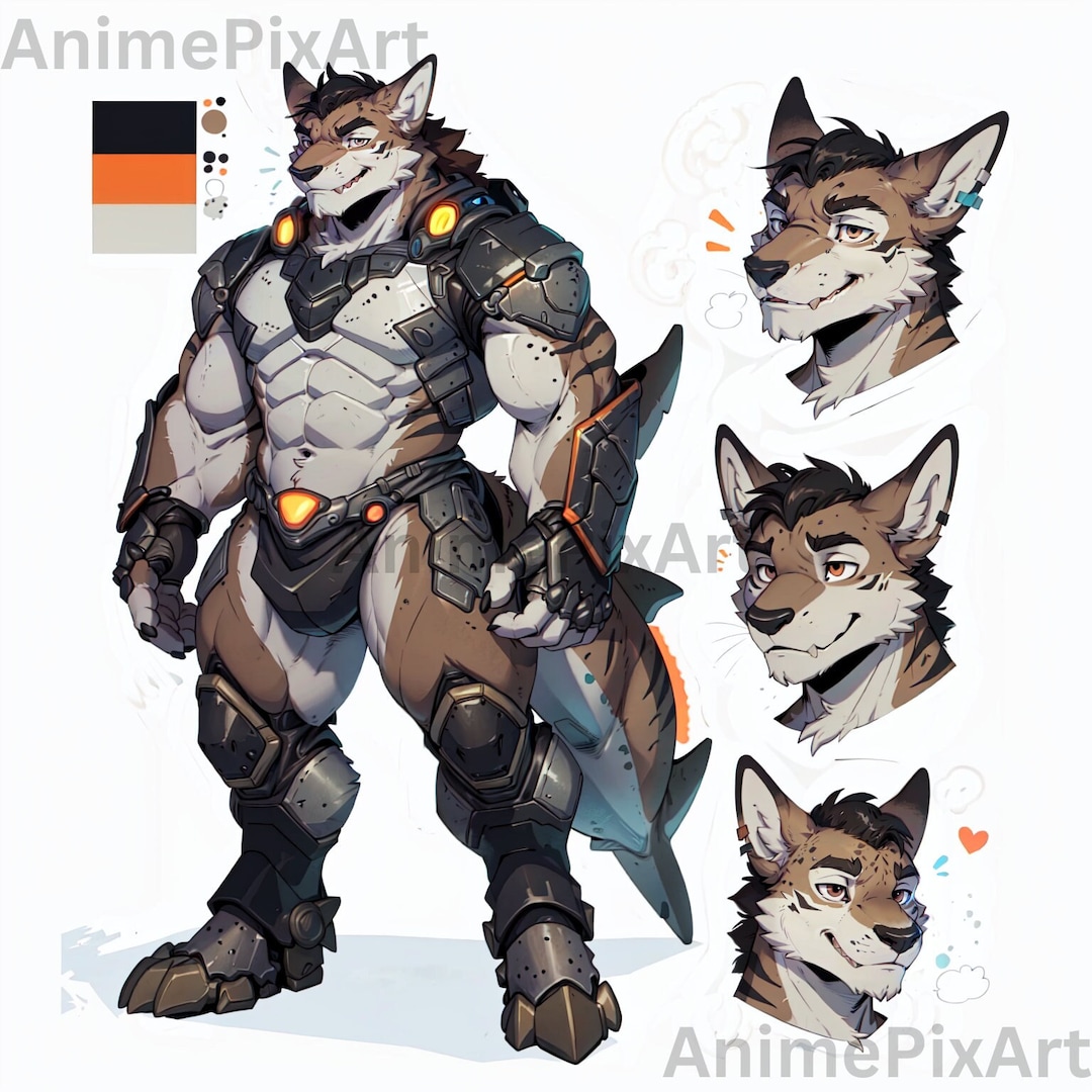 EXCLUSIVE 1x Fursona Adopt Limited Edition: Mako Furry Adopt Reference Sheet, Limited Edition ...