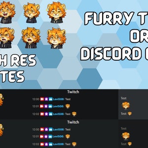Chibi Lion Furry Twitch Emotes - Set of 10 - Cute Furry Twitch Emotes ...