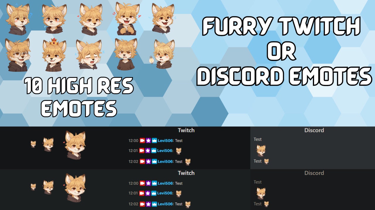 Chibi Brown Wolf Furry Twitch Emotes Set of 10 Cute Furry Twitch Emotes ...
