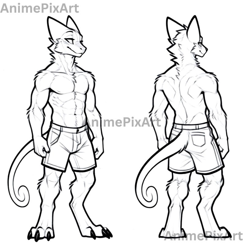 Customizable Lizard Hybrid Furry Base Model Digital Download Oc Furry