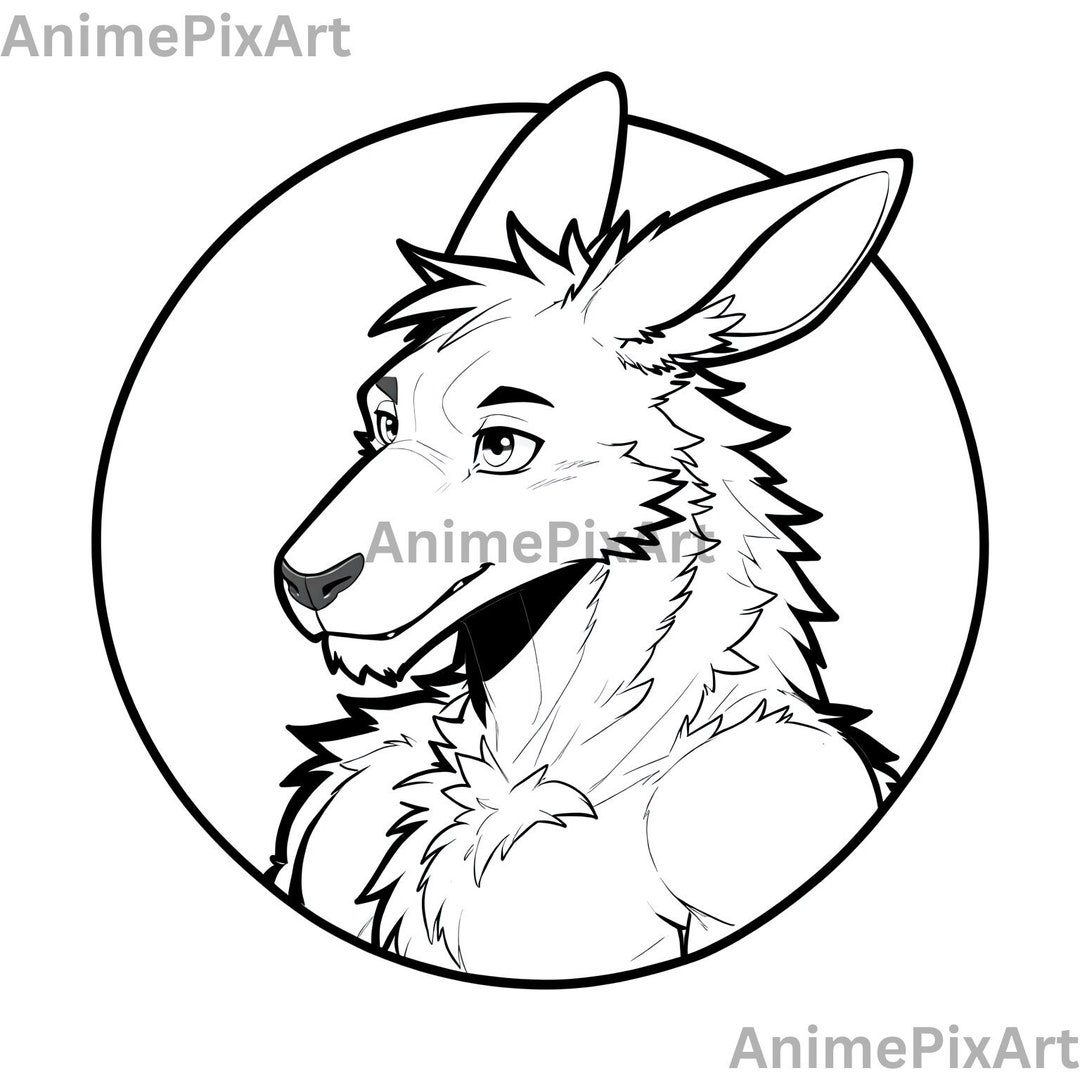 Customizable Kangaroo Furry Coloring Sheet PFP - Digital Download, OC ...