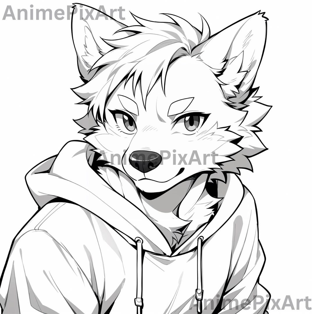 Customizable Furry Coloring Sheet PFP Digital Download, OC Furry ...