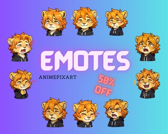 Chibi Green Wolf Furry Twitch Emotes Set of 10 Cute Furry Twitch Emotes ...