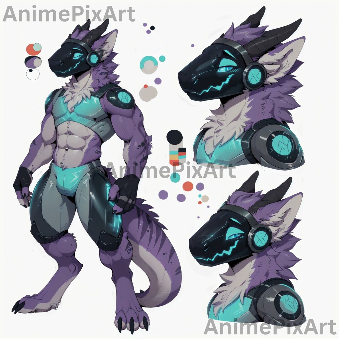 Furry Adopt Protogen 3nc0d3r Furry Adoption, Reference Sheet, Fursona - Etsy