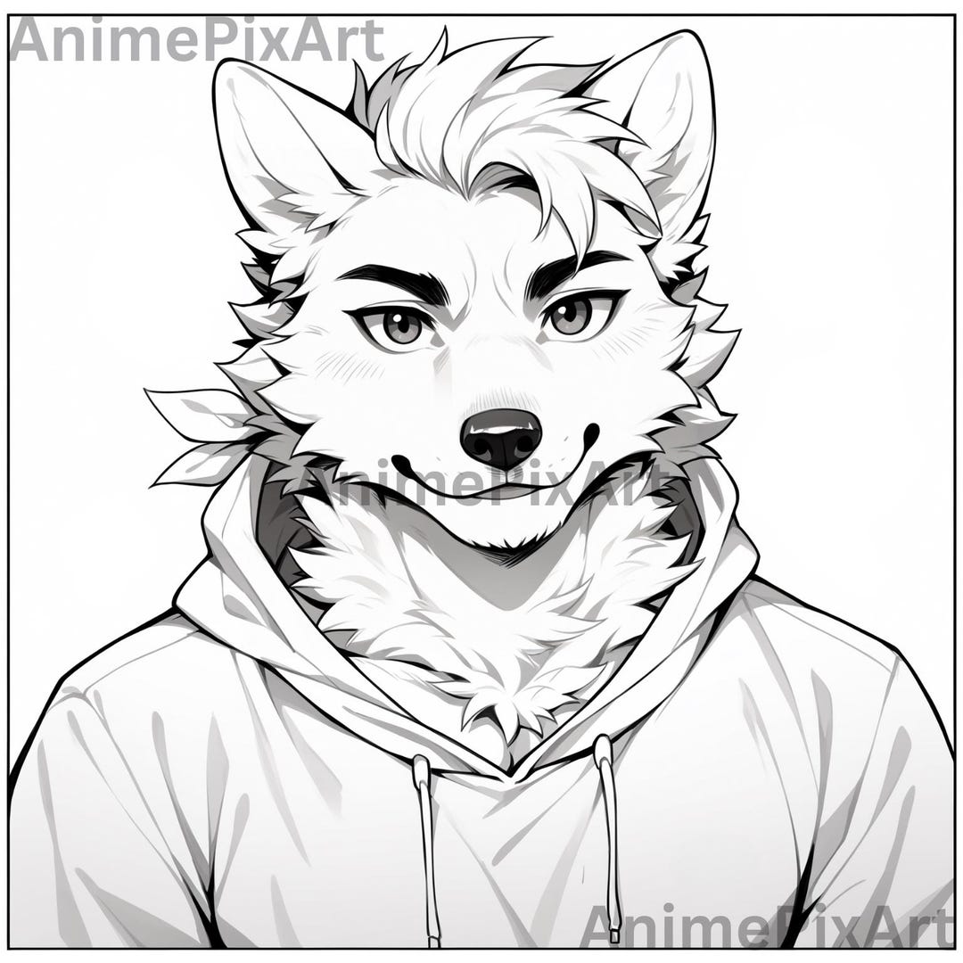 Customizable Furry Coloring Sheet PFP - Digital Download, OC Furry ...