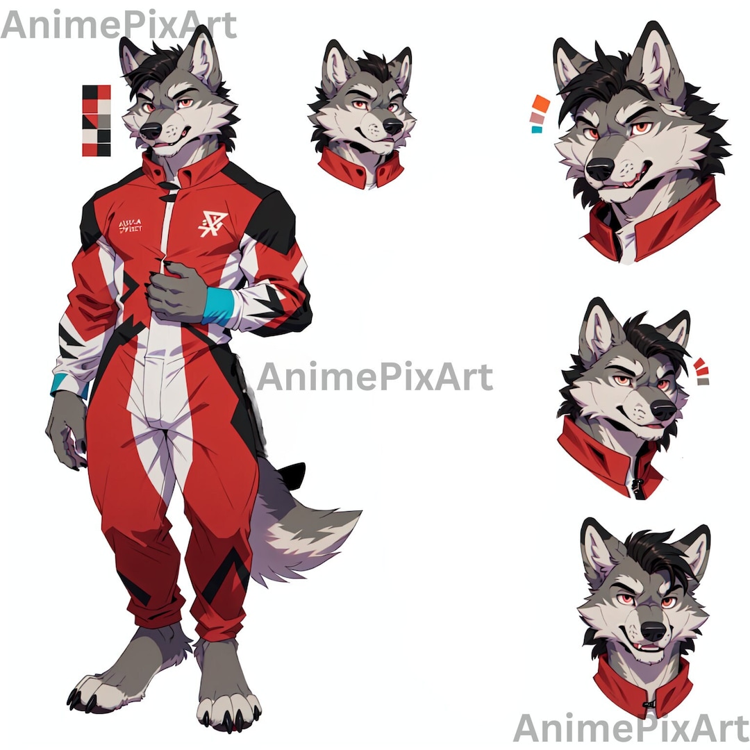 EXCLUSIVE 1x Fursona Adopt Limited Edition: Dec. 20th Fyren Wolf Fursona Furry Reference Sheet ...
